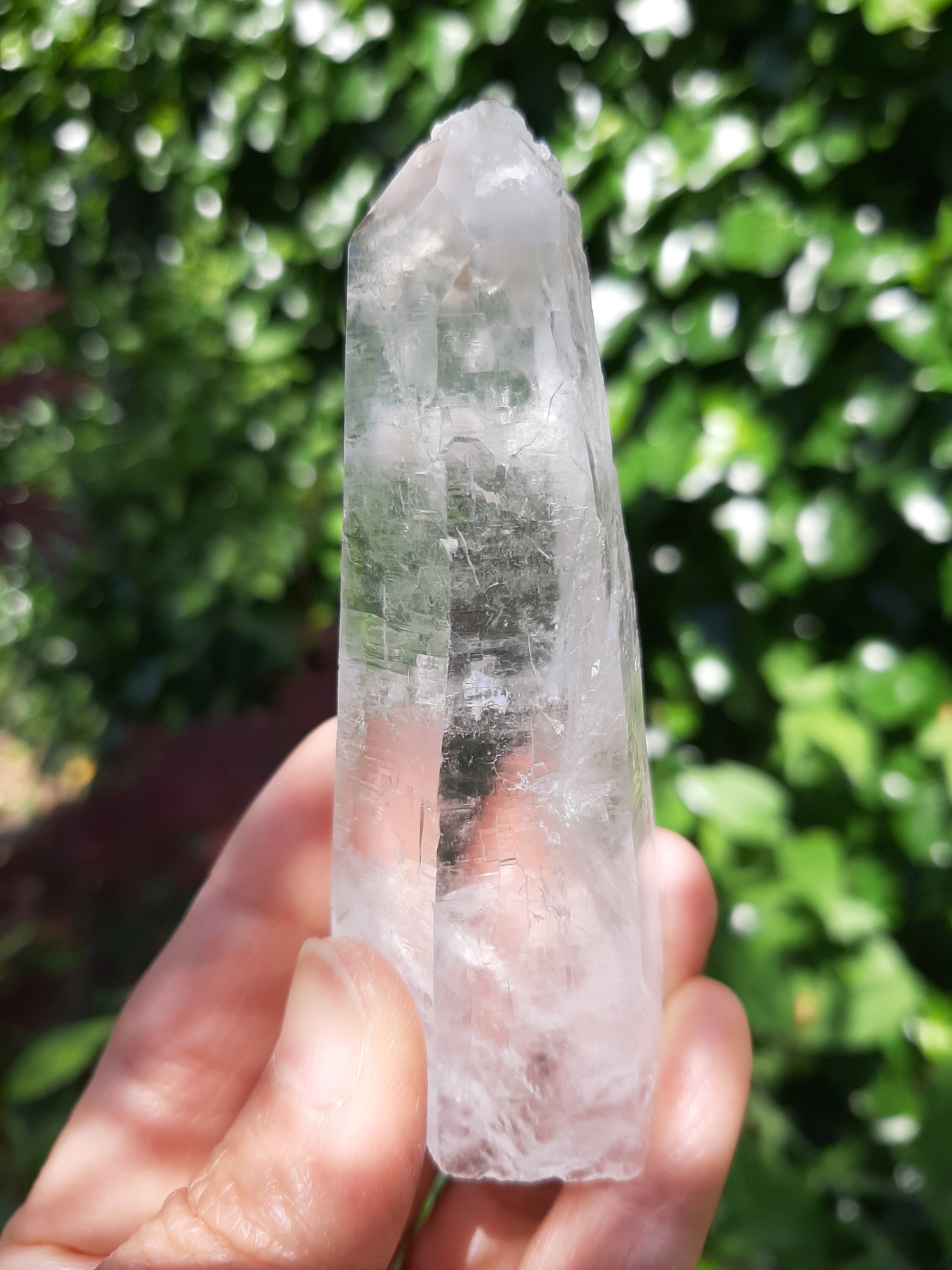 Curved Quartz Crystal with Window Manifestation points / | Etsy