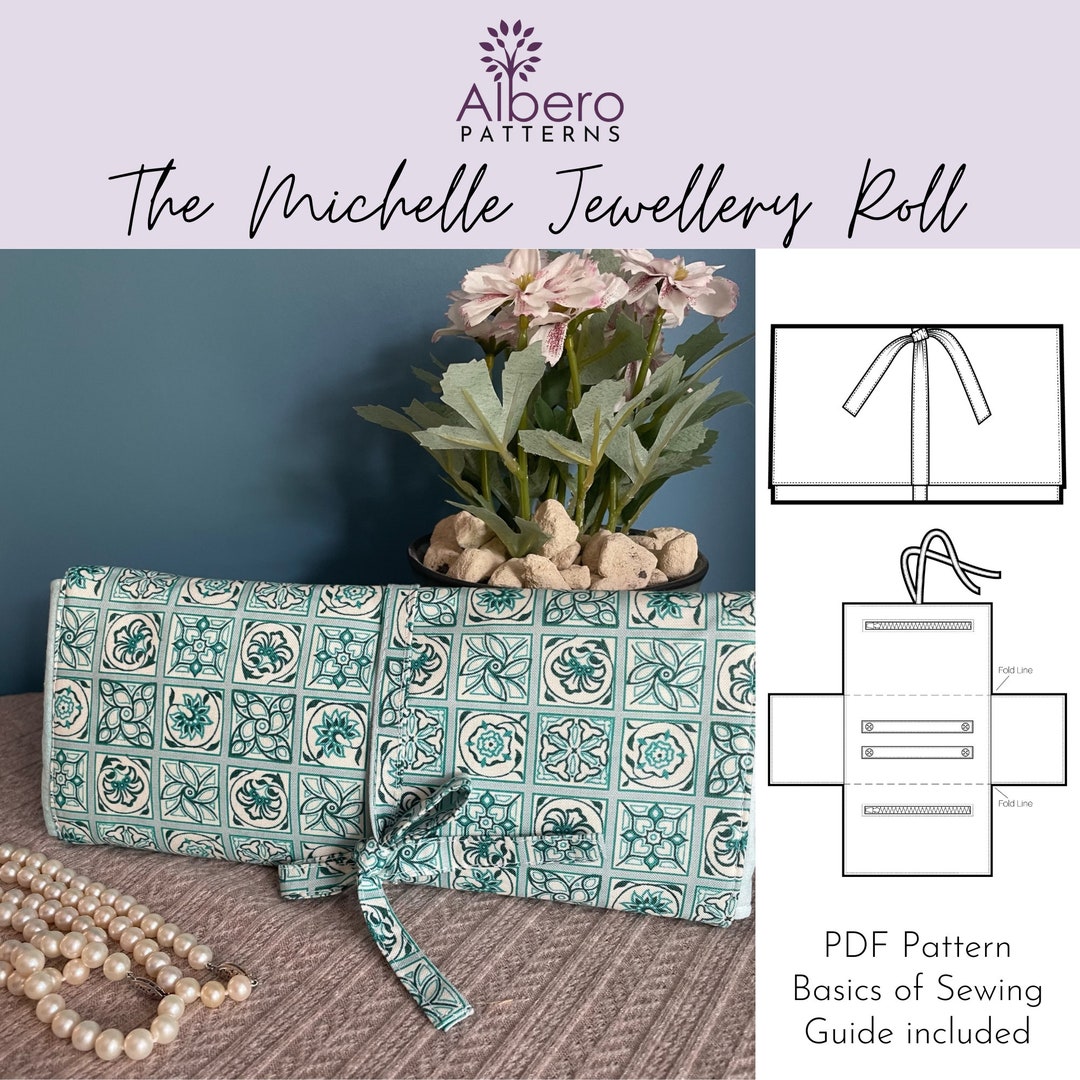 Michelle Jewellery Roll PDF Pattern // Jewellery Bag Sewing Pattern ...