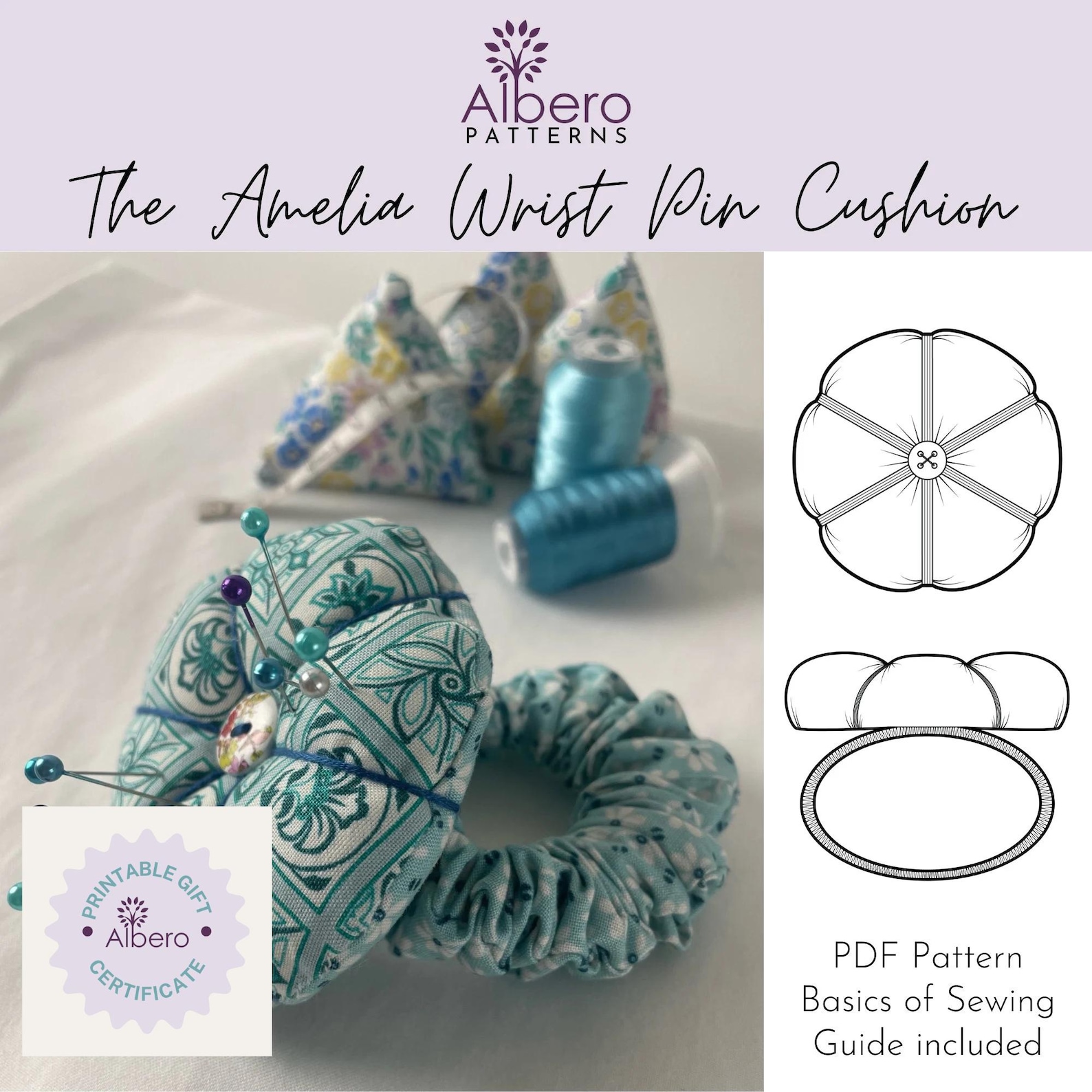 Amelia Wrist Pin Cushion PDF Pattern: Beginner Sewing Project - Etsy