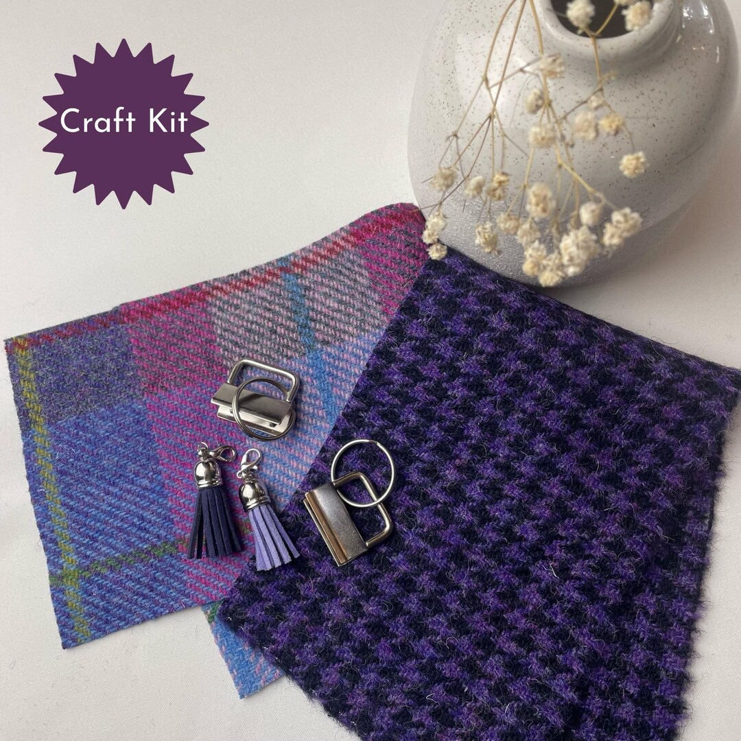 Harris Tweed Key Loop Sewing Kit: DIY Keychain Wristlet - Makes 2 - Etsy