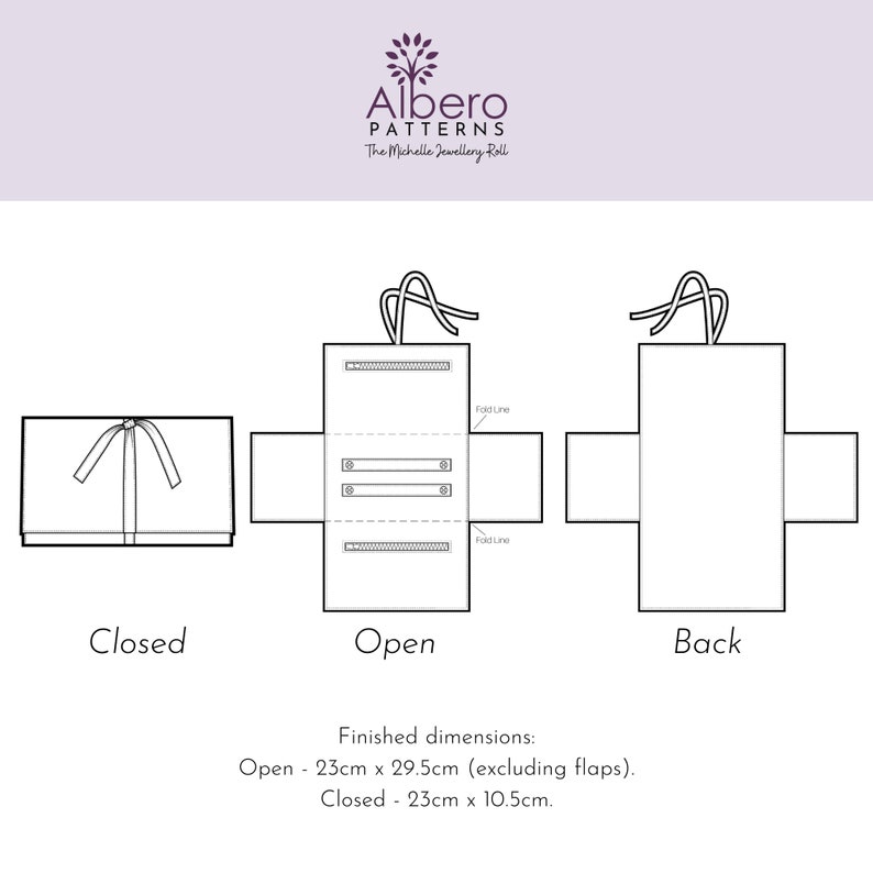 Michelle Jewellery Roll PDF Pattern // Jewellery Bag Sewing Pattern ...