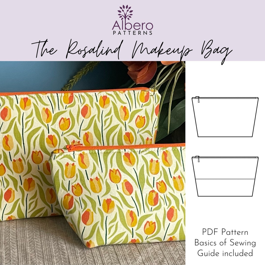 Rosalind Makeup Bag PDF Sewing Pattern // Sewing Pattern for Beginners, Makeup Bag Sewing ...