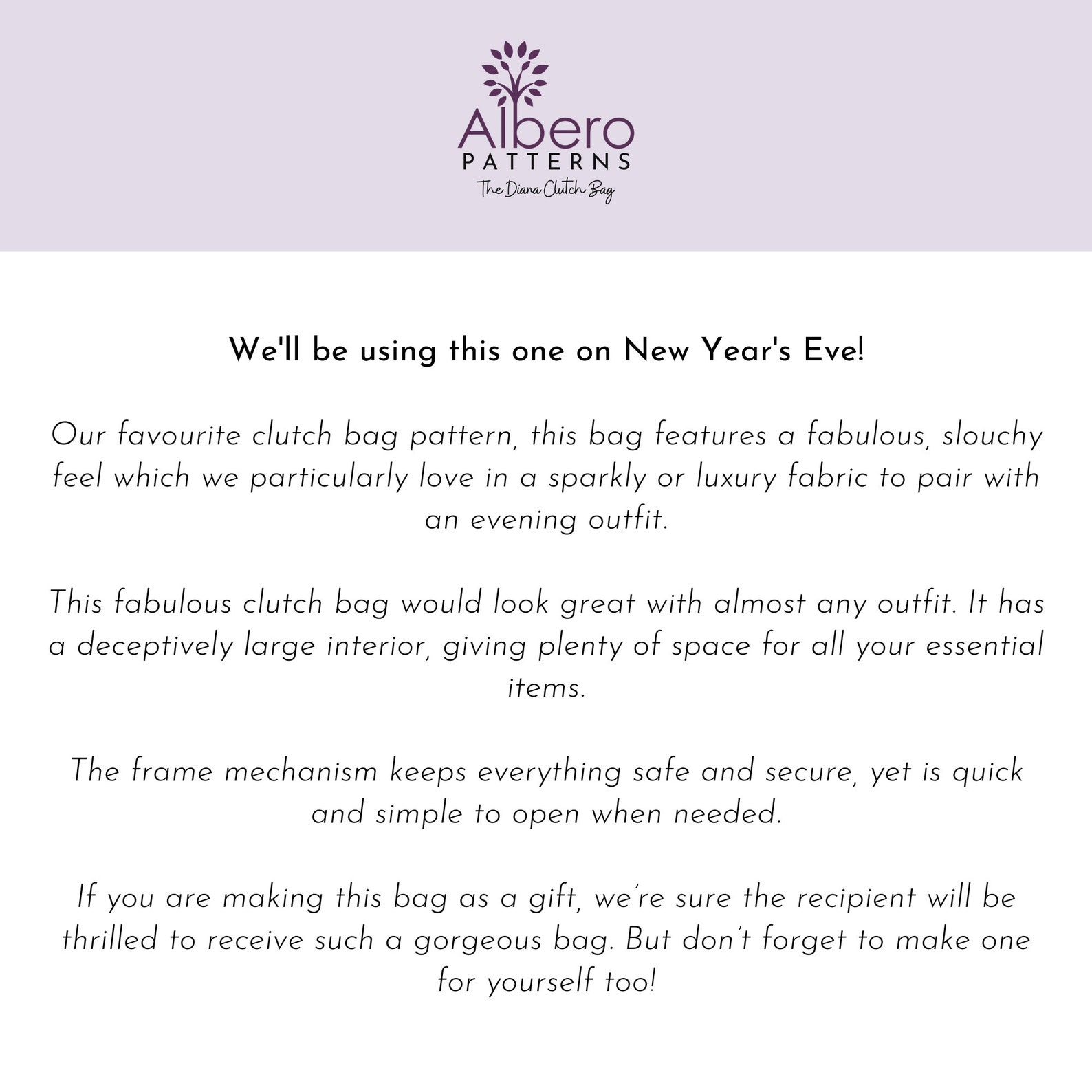 Diana Clutch Bag Sewing Pattern // NYE Bag Pattern, Evening Bag Pattern ...