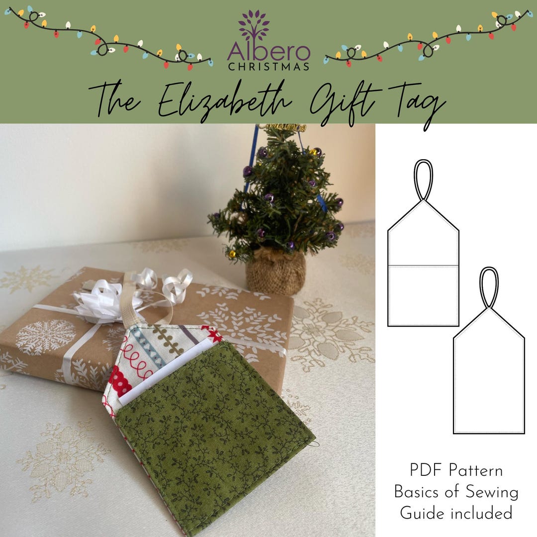 The Elizabeth Gift Tag//fabric Gift Tag Pattern, Make a Fabric Gift Tag ...