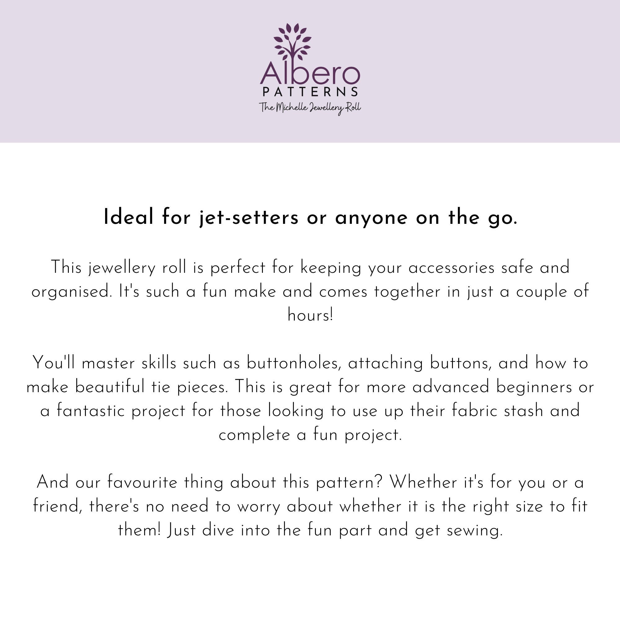 Michelle Jewellery Roll PDF Pattern // Jewellery Bag Sewing Pattern ...