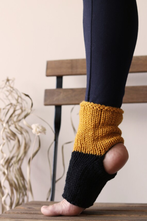 Flip Flop Socks Toeless Yoga Socks Knit Socks Color Block | Etsy