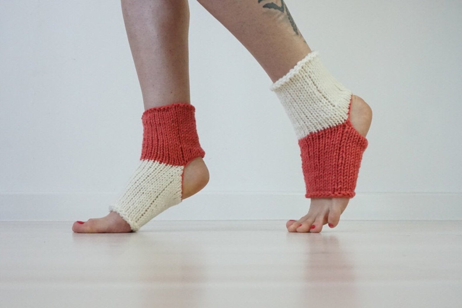 Flip Flop Socks Toeless Yoga Socks Knit Socks Color Block | Etsy