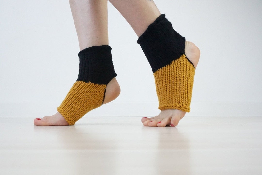 Flip Flop Socks Toeless Yoga Socks Knit Socks Color Block - Etsy