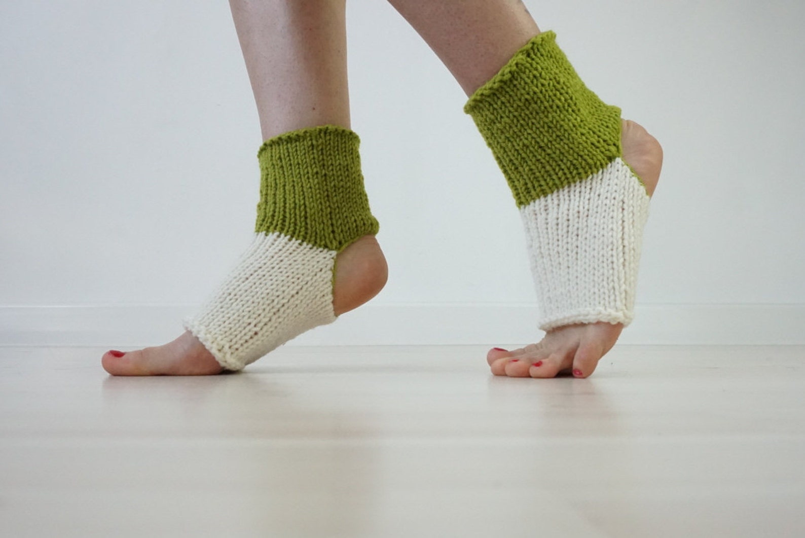 Flip Flop Socks Toeless Yoga Socks Knit Socks Color Block | Etsy
