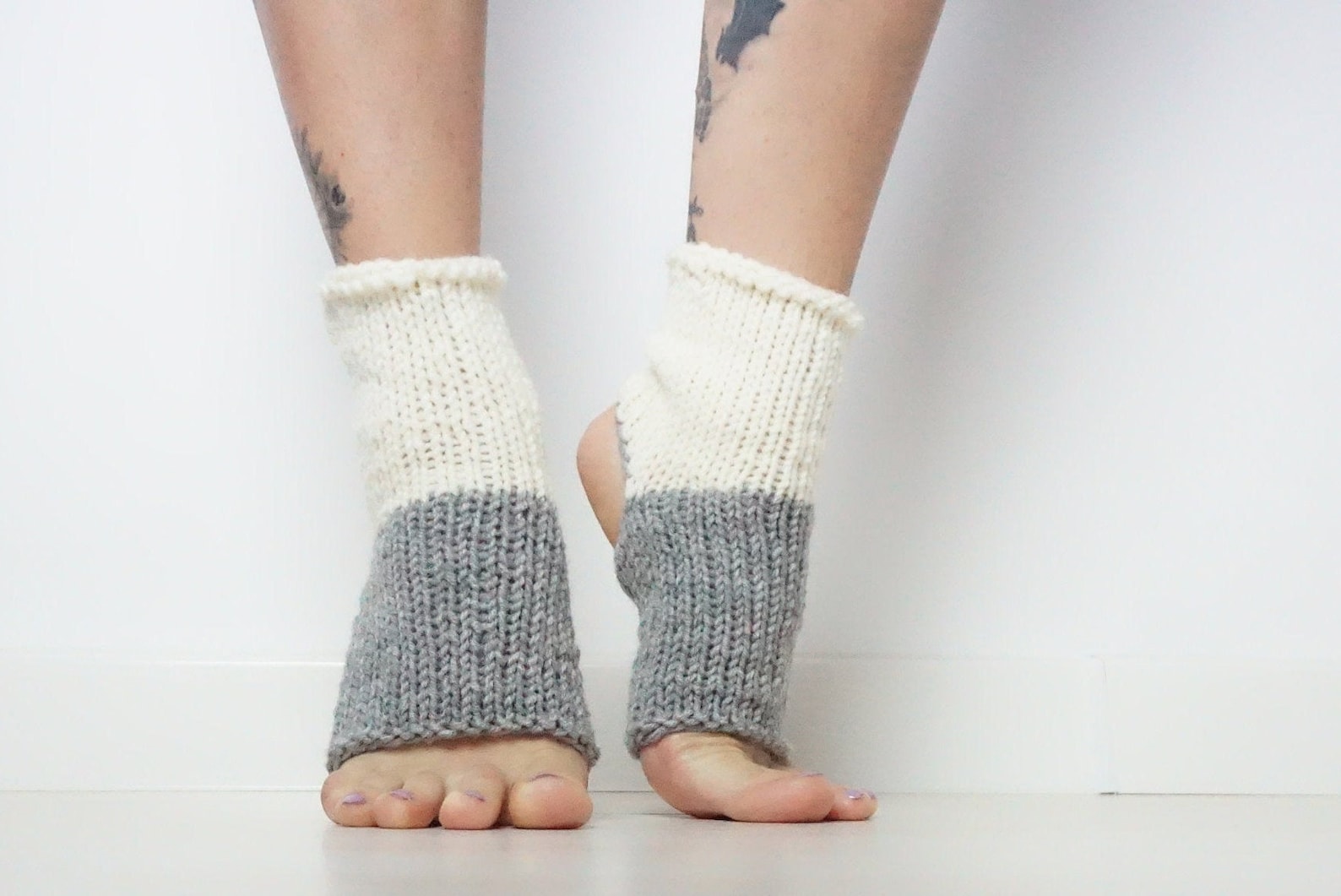Flip Flop Socks Toeless Yoga Socks Knit Socks Color Block | Etsy