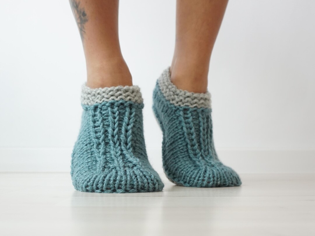 Knit Merino Slippers With Woolen Soles, Grandma Gift, Women Slippers ...
