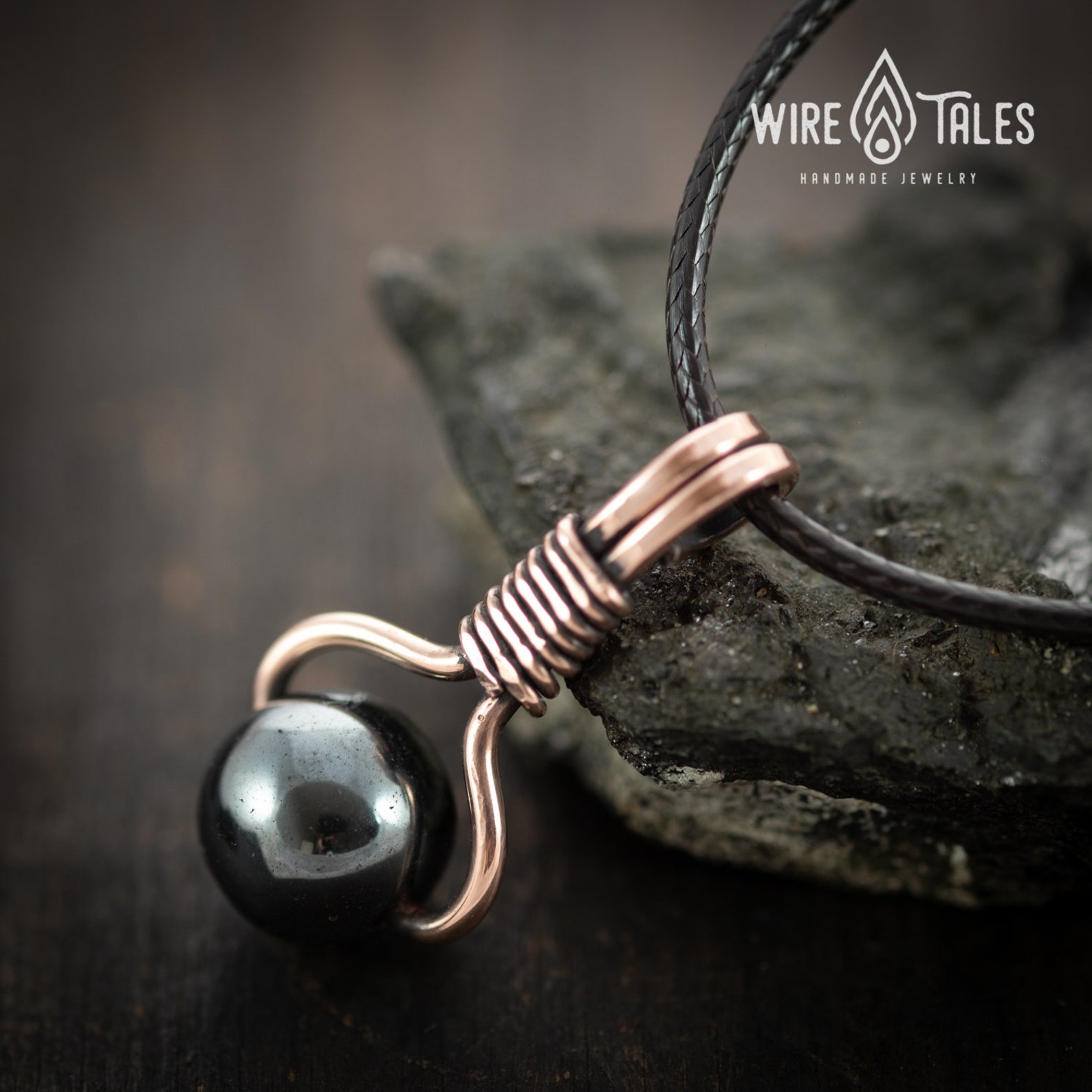 Hematite Protection Amulet Crystal mens Strength Necklace | Etsy