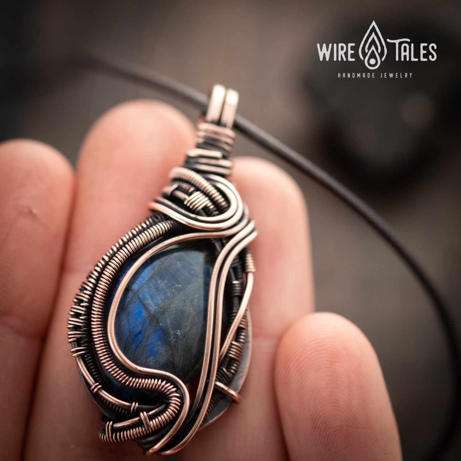 Wire Wrapped Labradorite Pendant Gift for Women Copper | Etsy UK