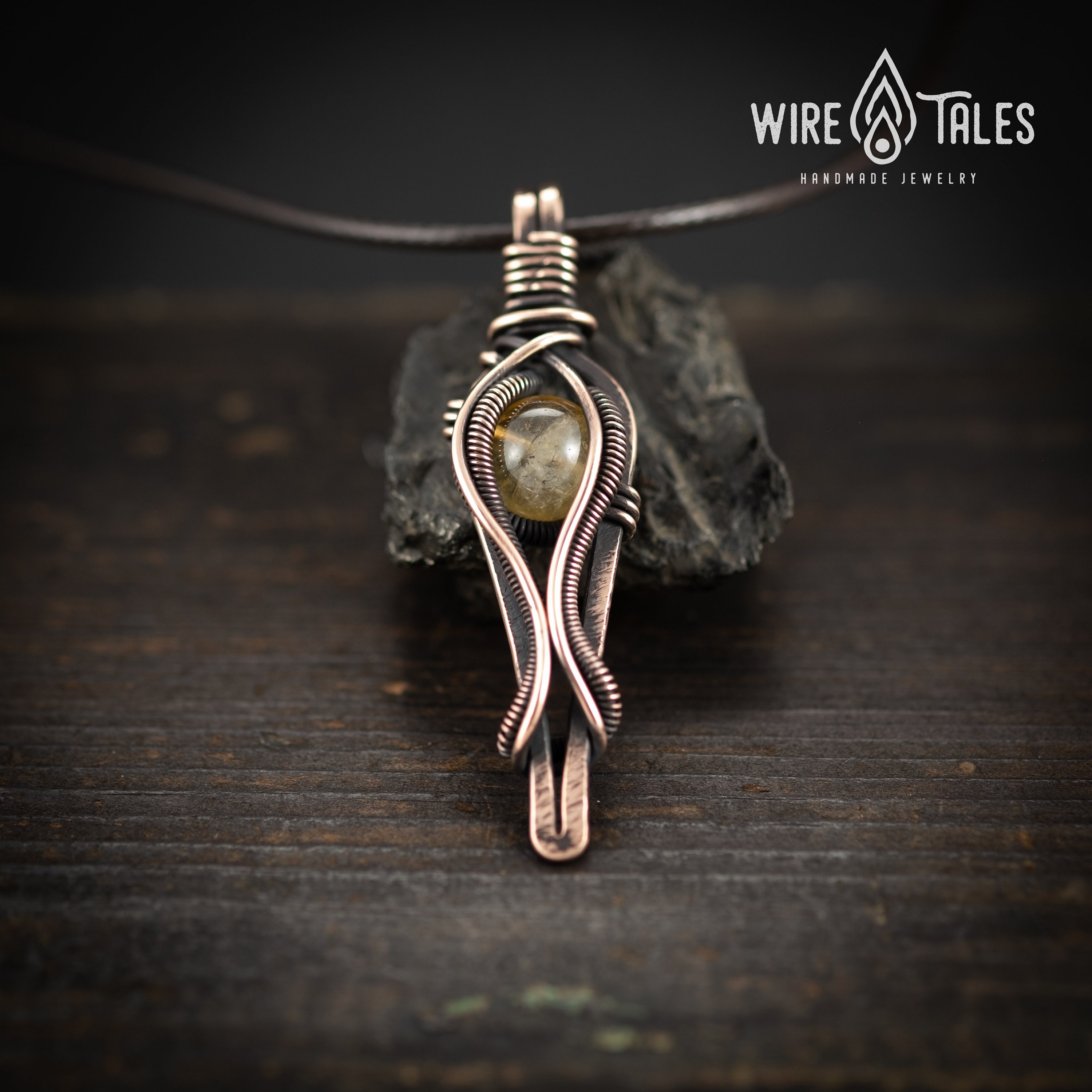 Natural Spiritual Healing Wire Wrapped Citrine Crystal Pendant ...