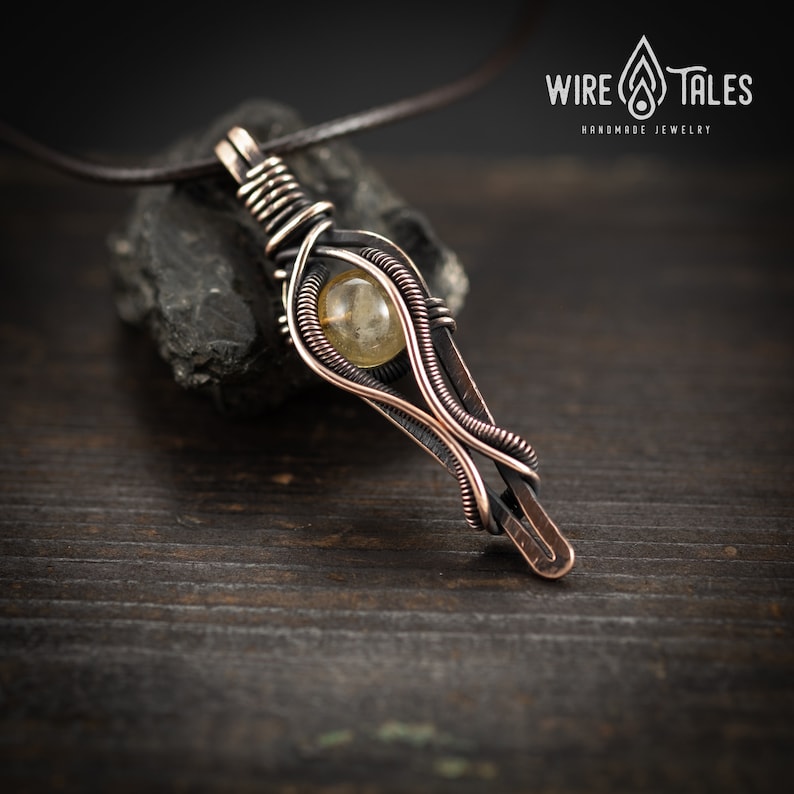 Wire Wrapped Crystal Gemstone Pendant Necklace Unique Gift - Etsy