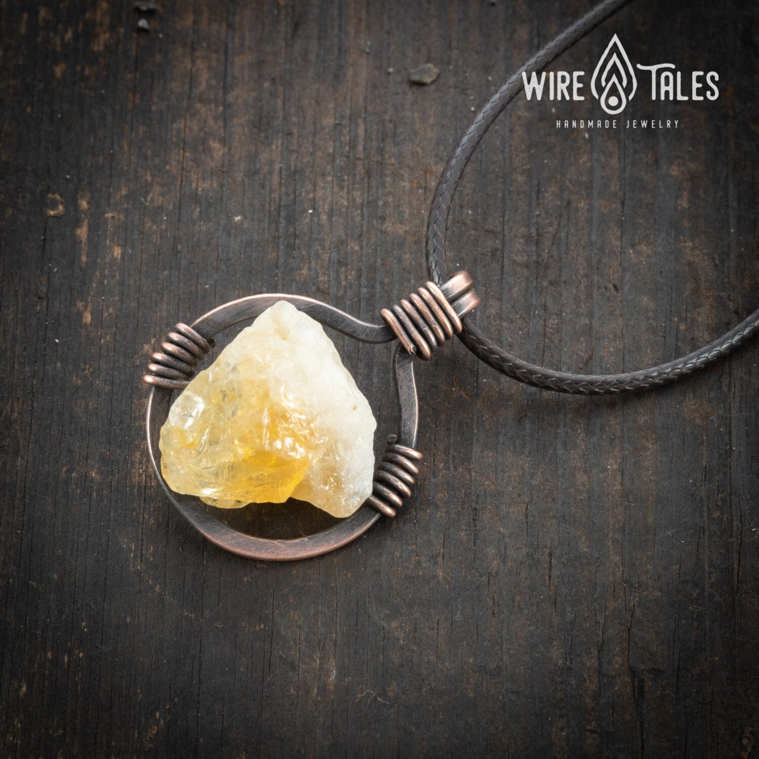 Raw Natural Citrine Crystal necklace Anxiety relief | Etsy