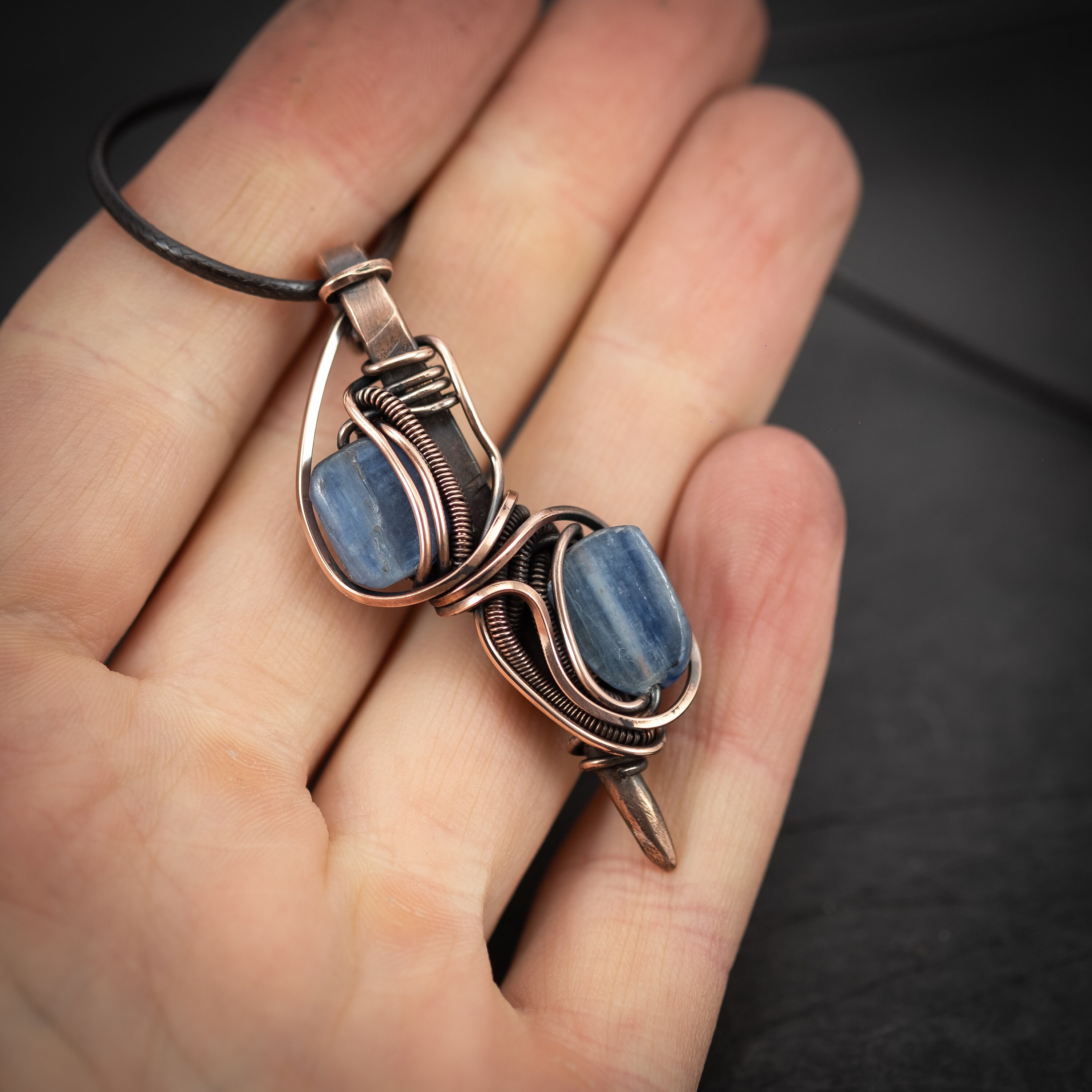 Wire Wrapped Kyanite Pendant, Unique Gift, Crystal Pendant, Boho ...