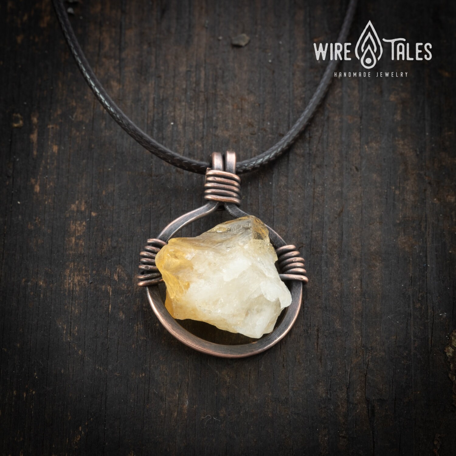 Raw Natural Citrine Crystal necklace Anxiety relief | Etsy