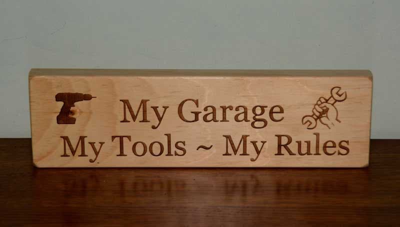 Engraved Wood Sign My Garage My Tools My Rules Fathers | Etsy