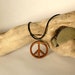 Peace Sign Wood Pendant, Cherry Wood Pendant, Yoga Jewelry, Nature ...
