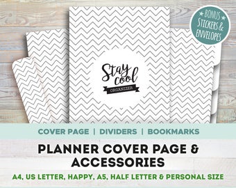 PLANNER COVER PAGE & Accessories, Printable, Cover Page, Divider ...