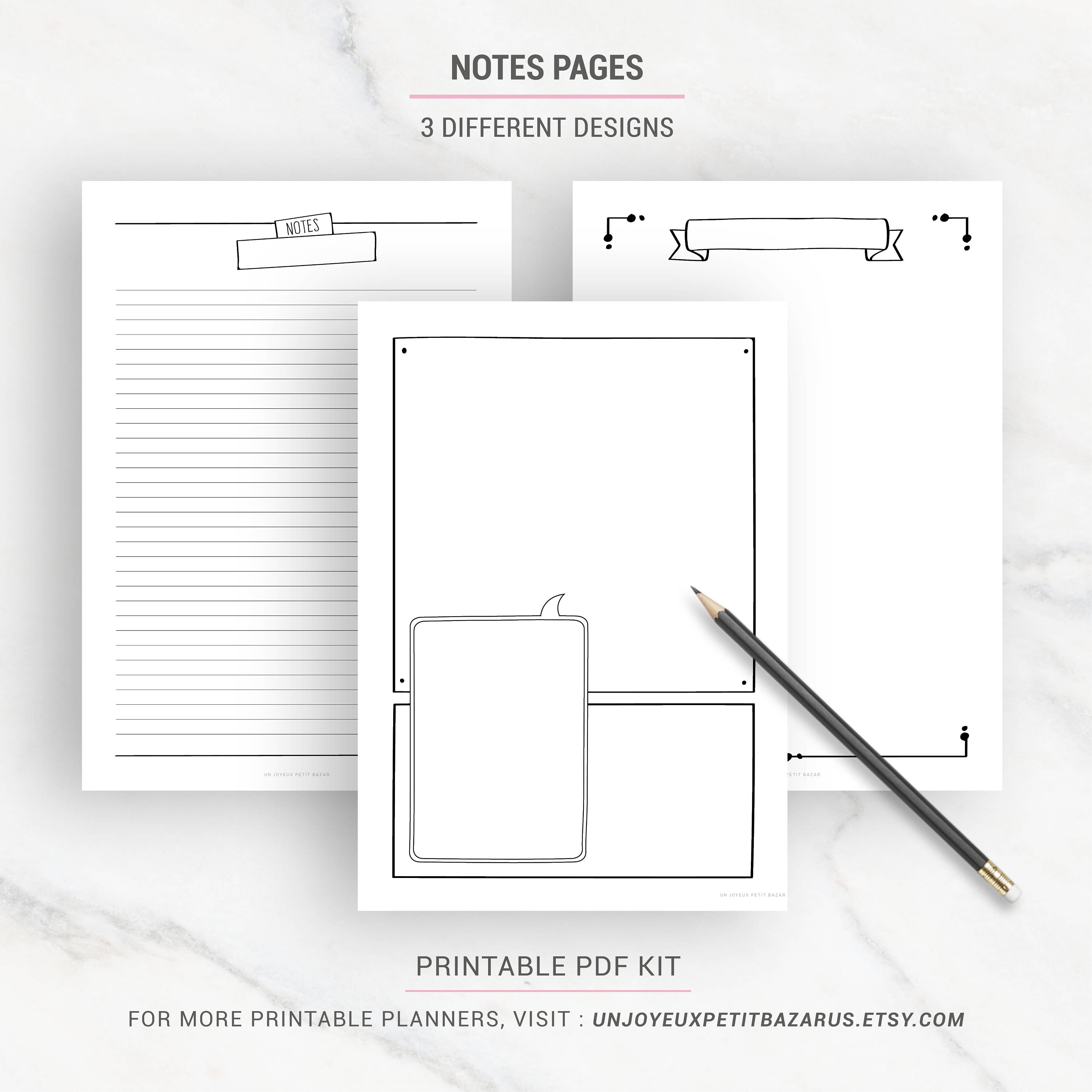 Illustrated Printable Pages for Planner, Undated Monthly Calendar ...