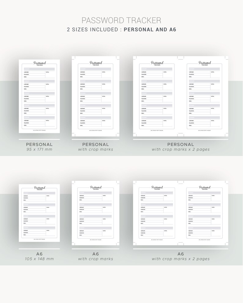 Password Tracker, Account Information Tracker, Pass Code Organizer ...
