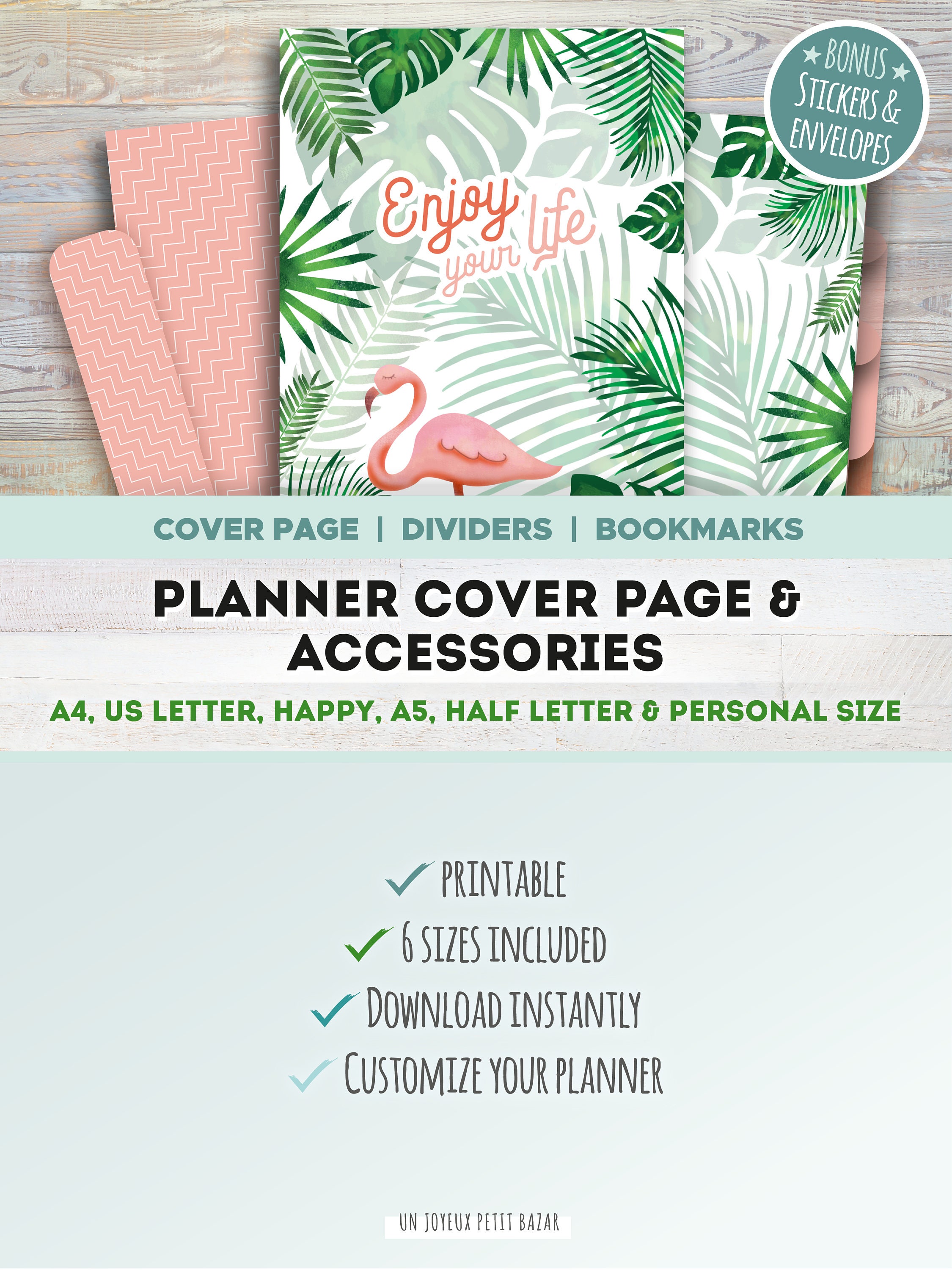 PLANNER COVER PAGE & Accessories Printable Cover Page - Etsy