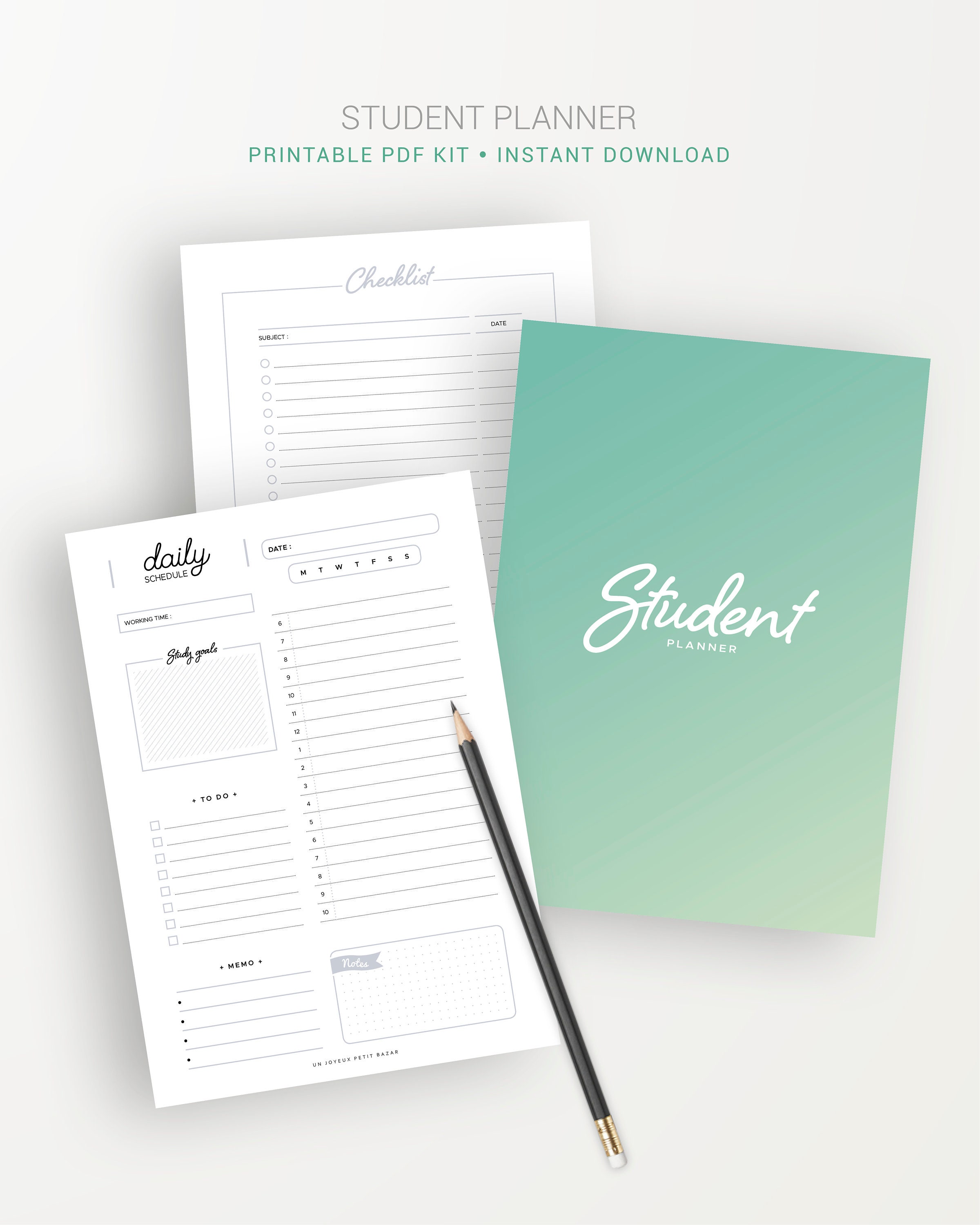 STUDENT PLANNER / Printable / Homework Planner, School, Lesson Planner ...