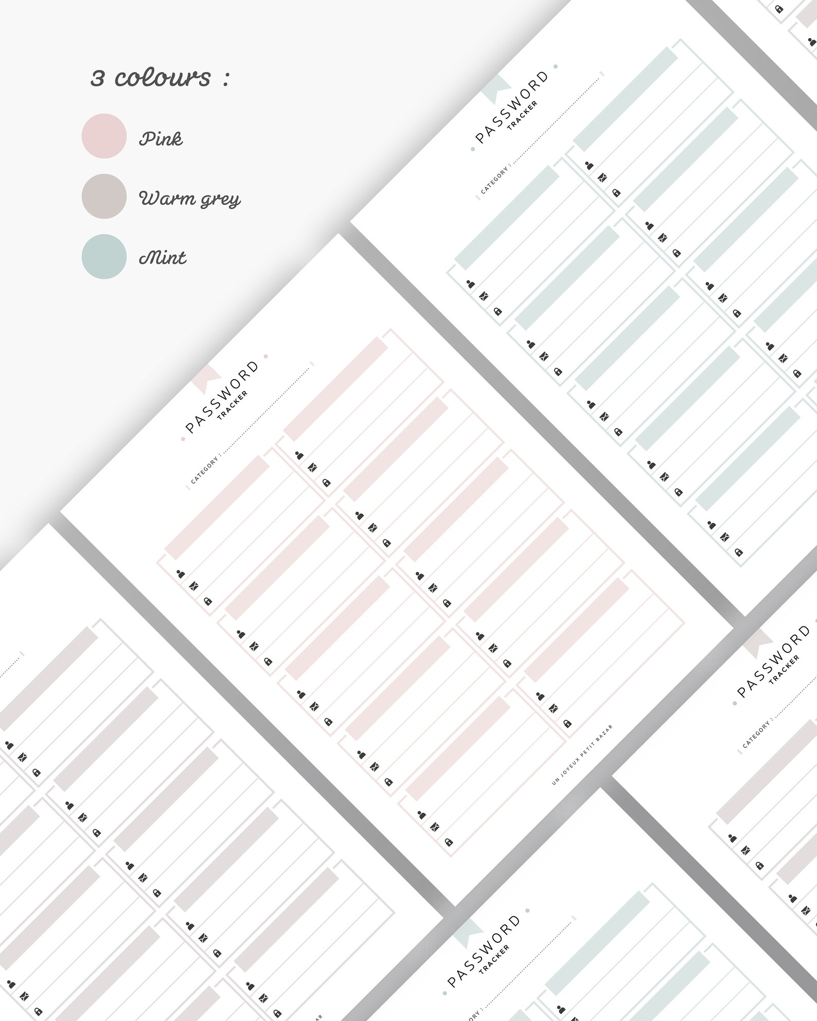 Password Tracker Printable, Fillable PDF Insert, Account Information ...