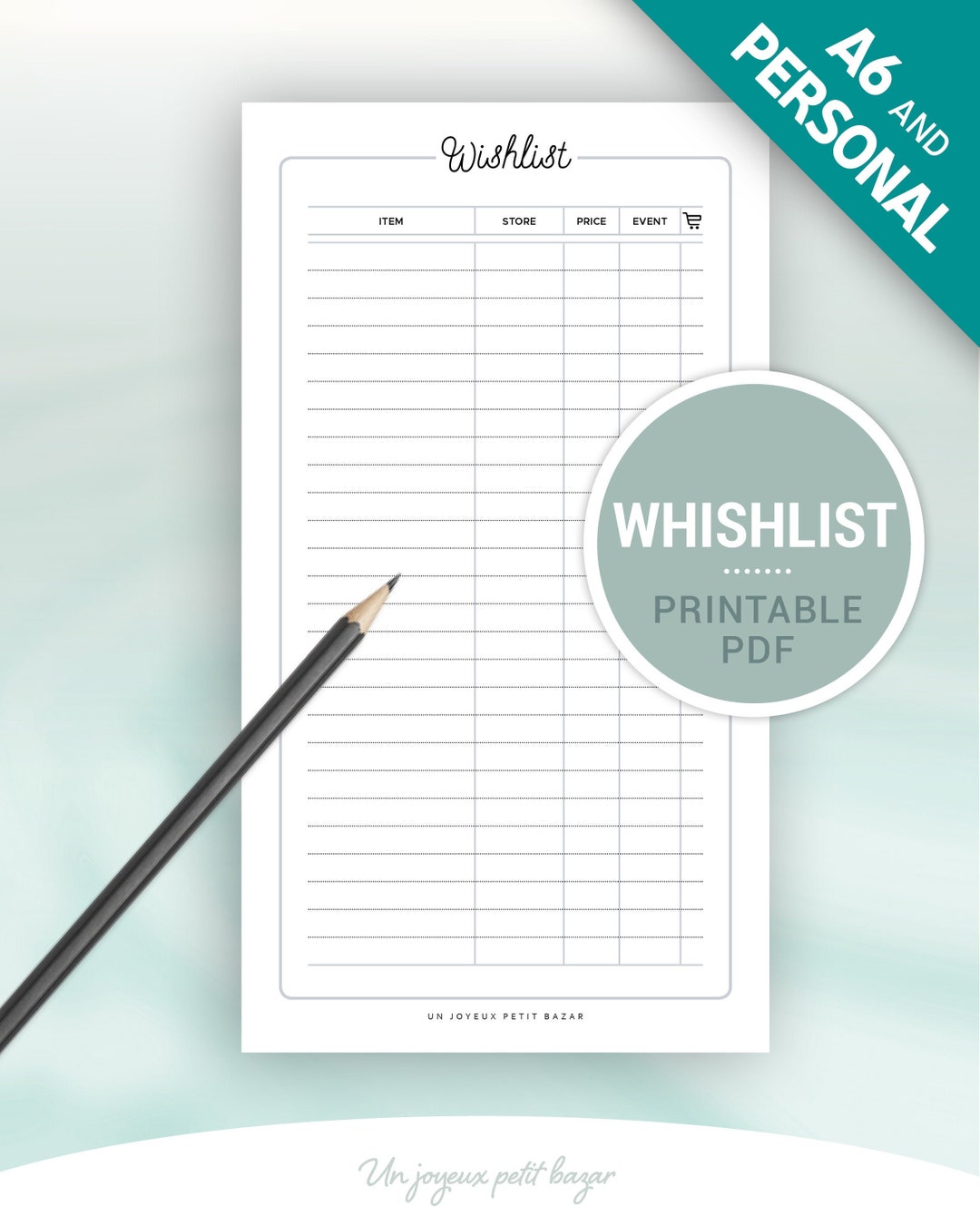 Wishlist Tracker Bucket List Christmas Gift List Birthday Wishlist