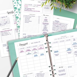 STUDENT PLANNER / Printable / Homework Planner, School, Lesson Planner ...