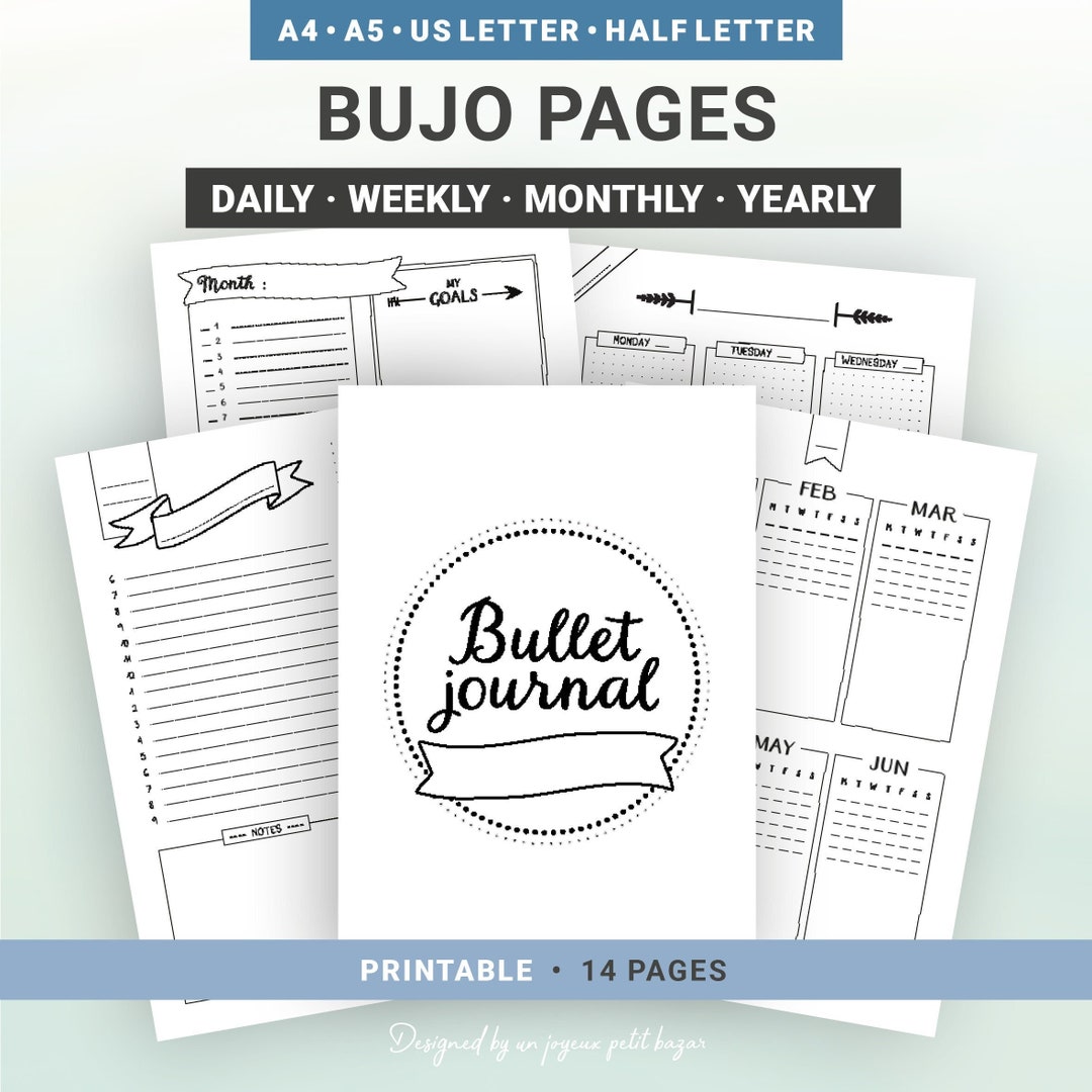 Illustrated Printable Pages for Planner, Undated Calendars, Weekly and ...