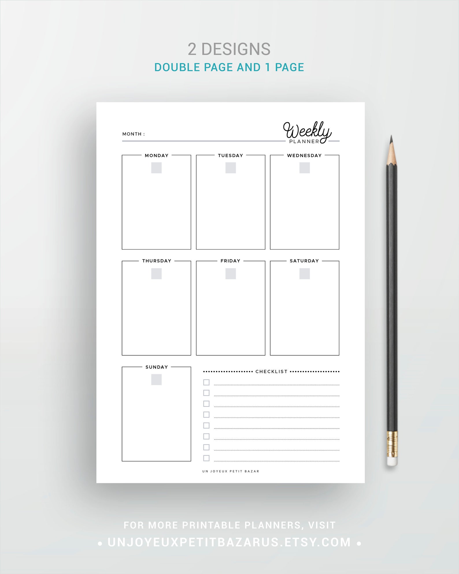 WEEKLY PLANNER PAGES / Printable / Undated Planner Pages, Blank Weekly ...