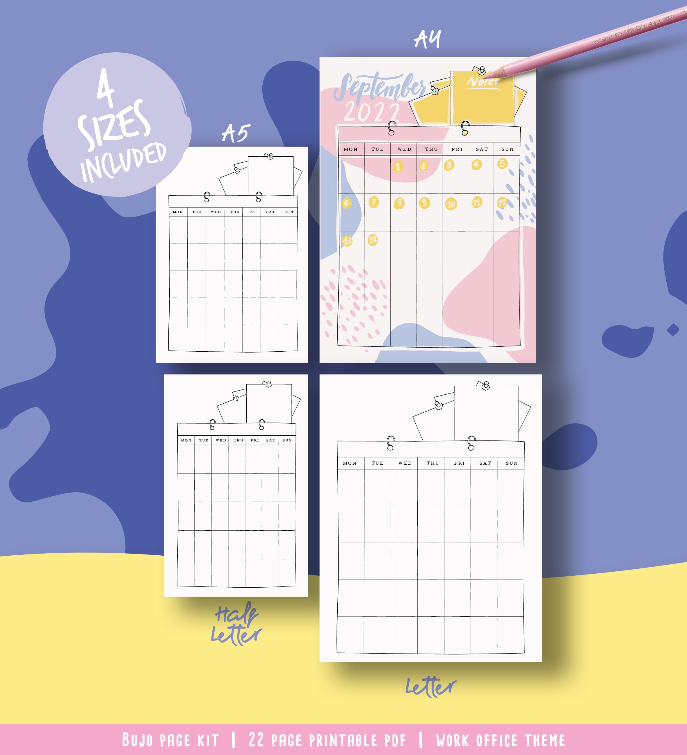 Printable Pages for Illustrated Planner, Coloring Work Office Theme ...