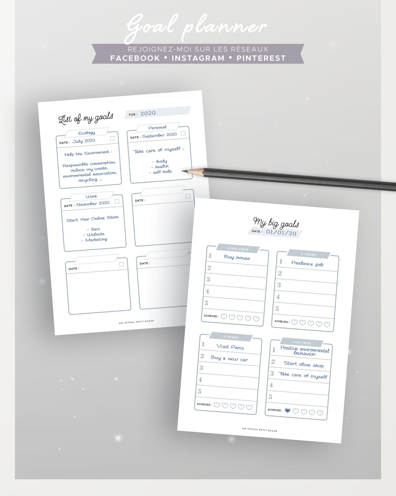 Goal Planner Printable Action Plan List of Goals Undated - Etsy