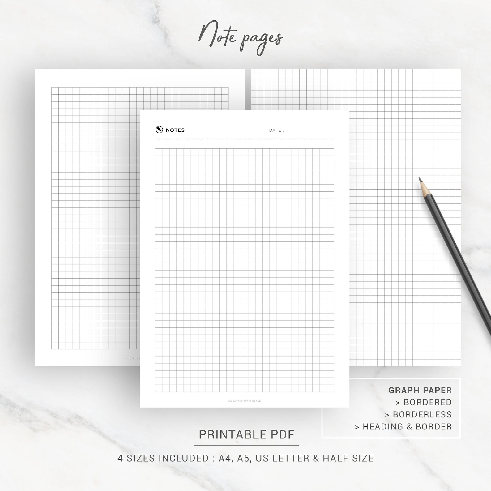 DOT GRID PAPER, Graph Paper & Ruled Paper, Printable, Planner Inserts ...
