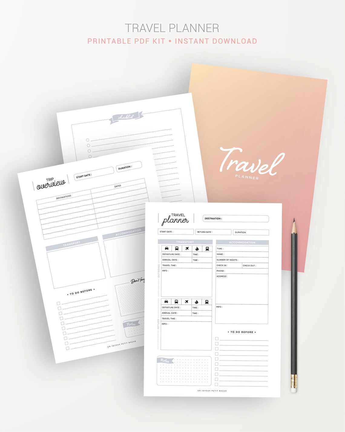 TRAVEL PLANNER / Printable / Vacation Planner, Road Map, Travel Budget ...