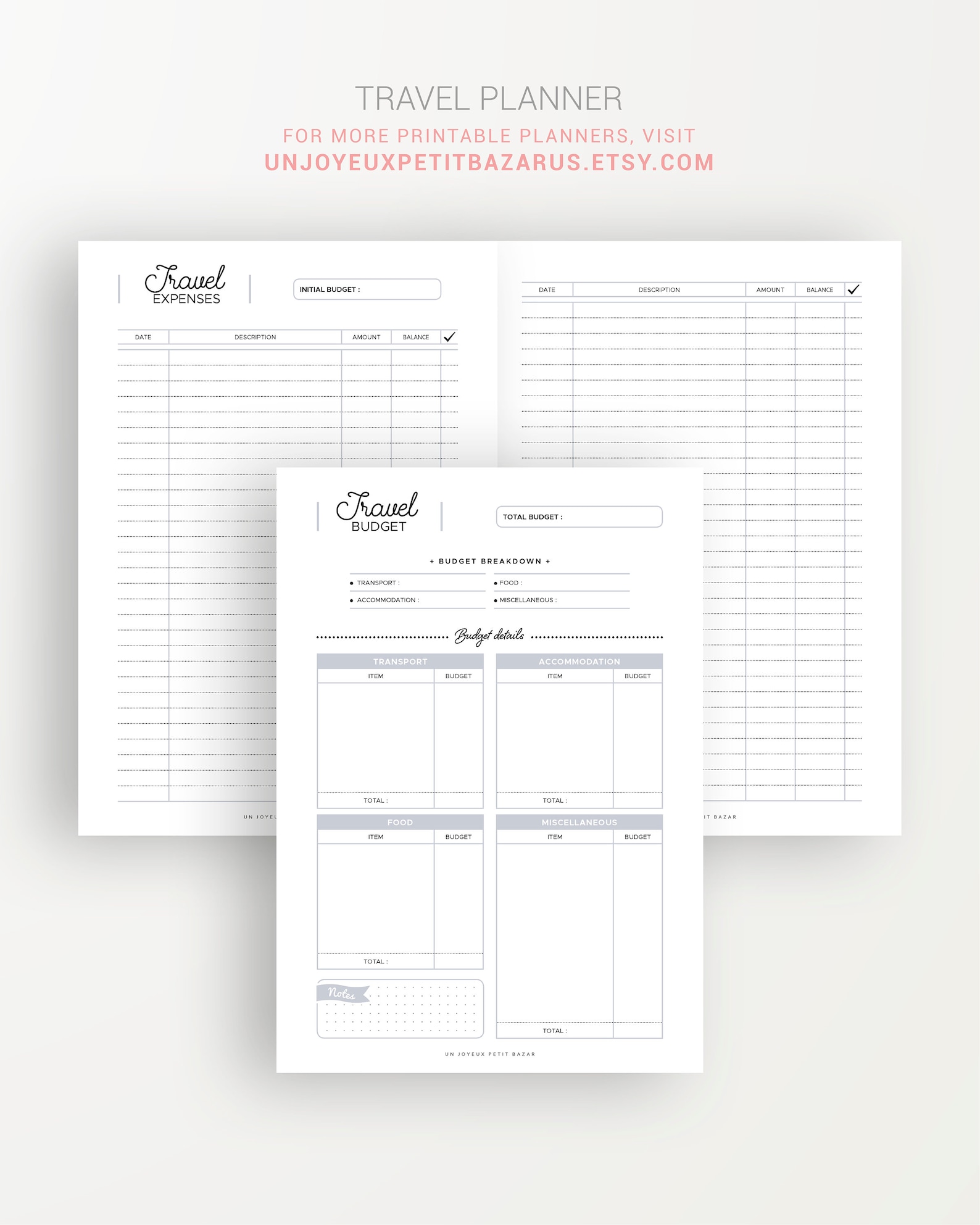 TRAVEL PLANNER / Printable / Vacation Planner, Road Map, Travel Budget ...