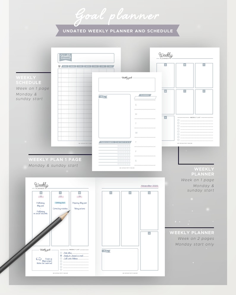 Goal Planner Printable Action Plan List of Goals Undated - Etsy