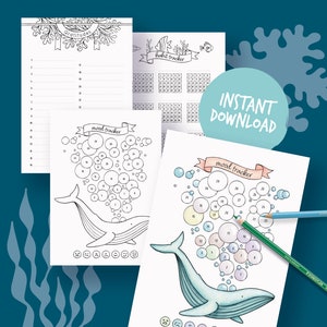 Printable Pages for Illustrated Planner, Coloring Marine Theme, Undated ...