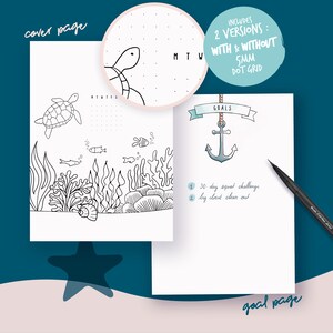 Printable Pages for Illustrated Planner, Coloring Marine Theme, Undated ...