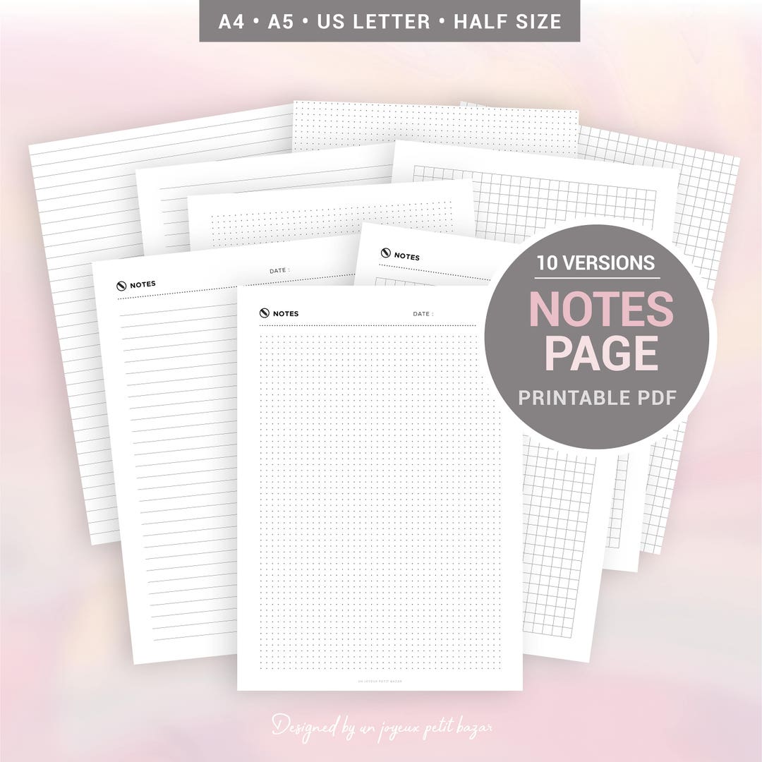 DOT GRID PAPER, Graph Paper & Ruled Paper, Printable, Planner Inserts ...