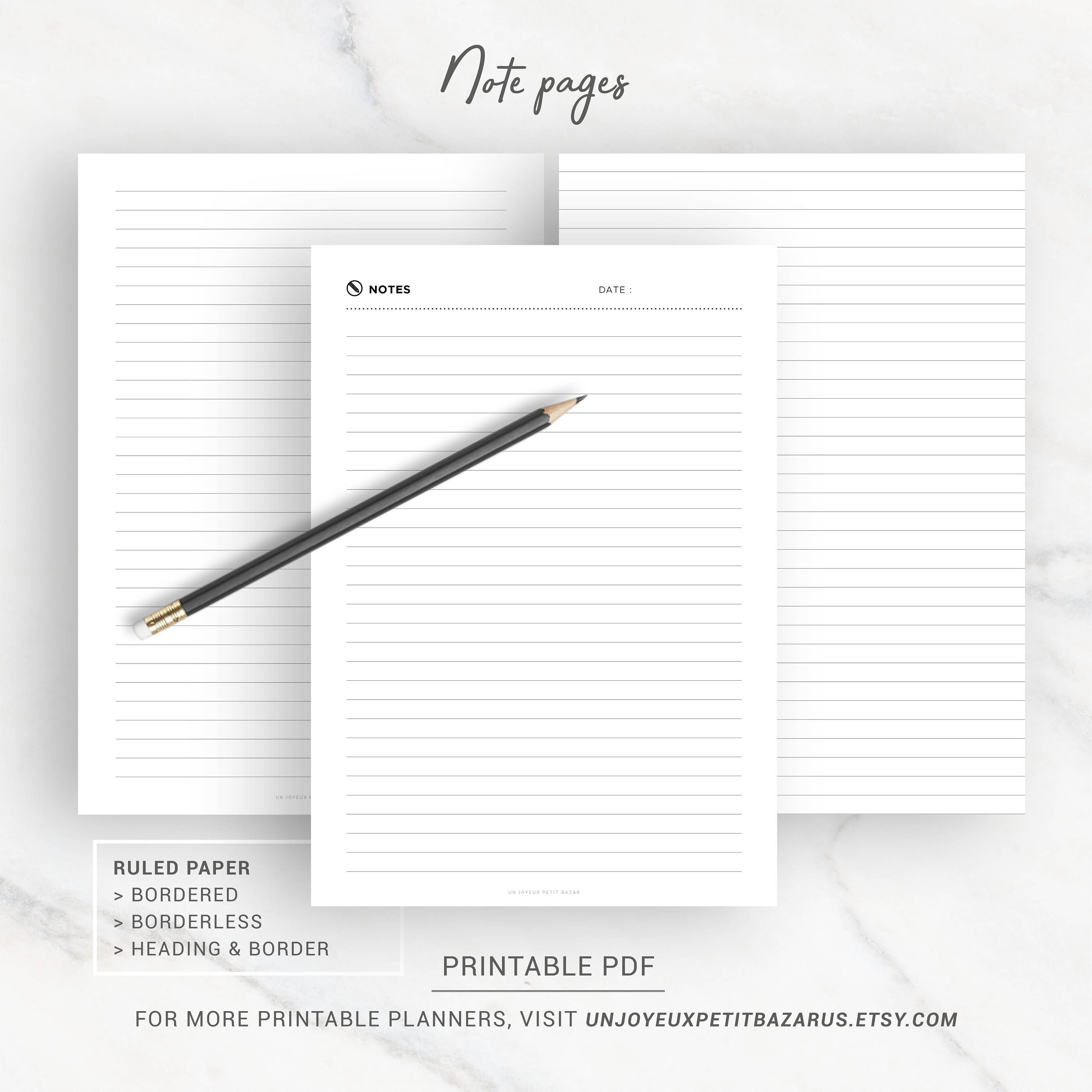 DOT GRID PAPER, Graph Paper & Ruled Paper, Printable, Planner Inserts ...
