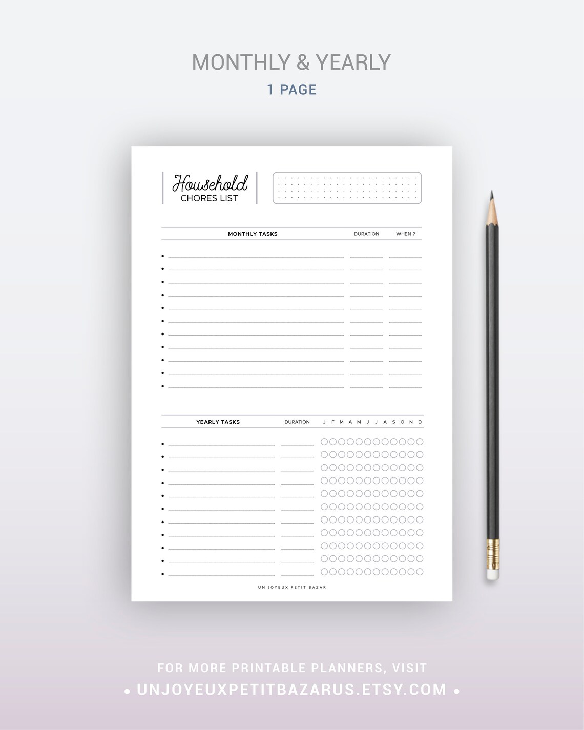 HOUSEHOLD CHORES LIST, Printable, Cleaning Checklist, Housekeeping ...
