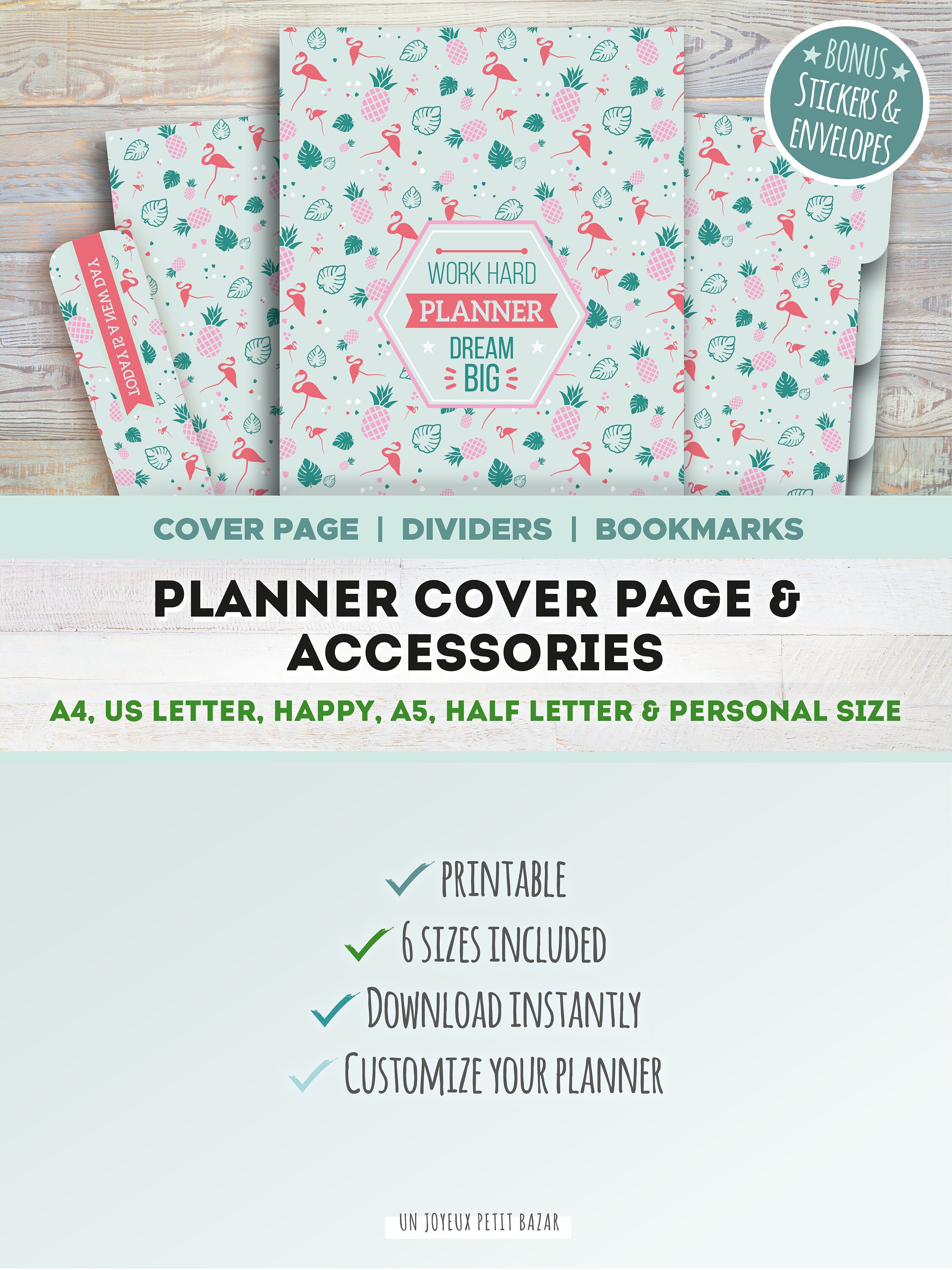 PLANNER COVER PAGE & Accessories, Printable, Cover Page, Divider ...