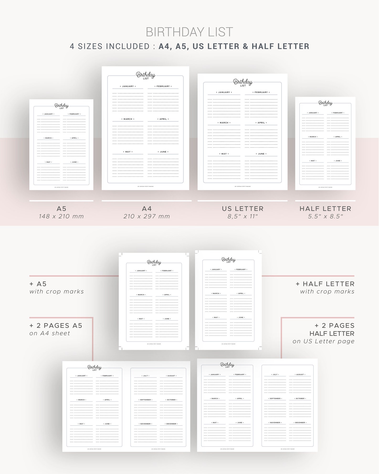 Birthday Tracker Printable, Birthday Reminder, Birthday List, Birthday ...