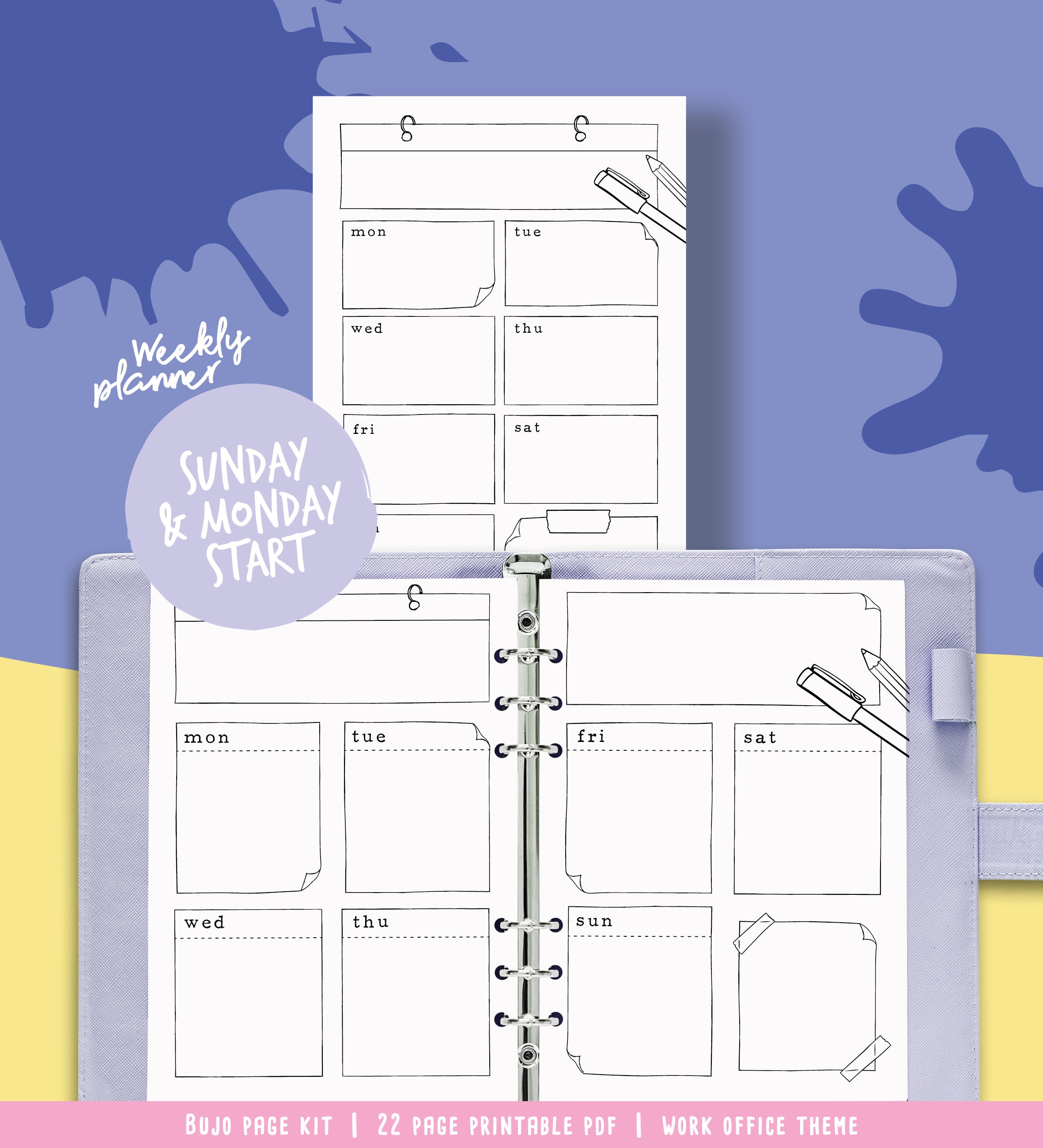 Printable Pages for Illustrated Planner, Coloring Work Office Theme ...