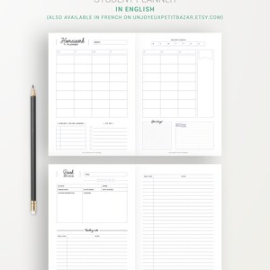 STUDENT PLANNER / Printable / Homework Planner, School, Lesson Planner ...