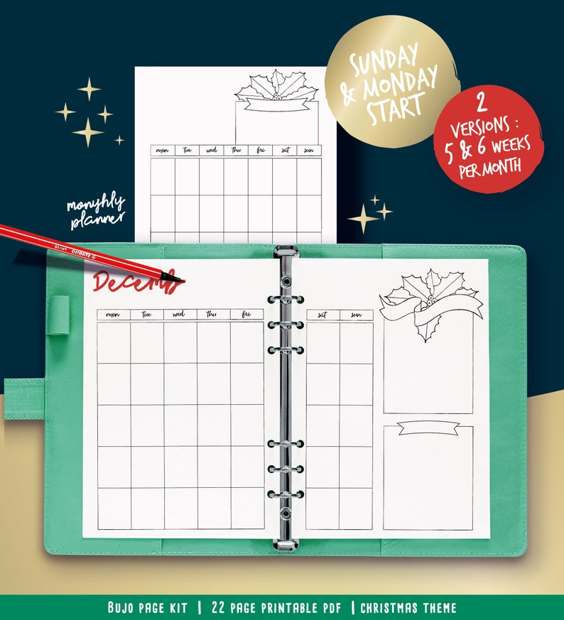 Printable Pages for Illustrated Planner, Christmas & Winter Theme ...
